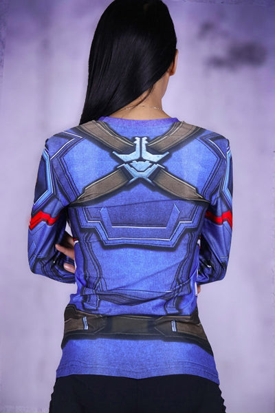 Captain America Compression Shirt For Women Me Superhero