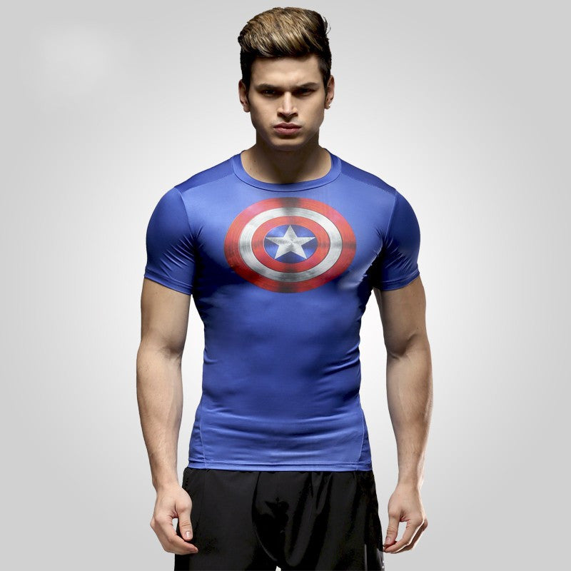 CAPTAIN AMERICA Blue Shield Compression Shirt for Men – ME SUPERHERO