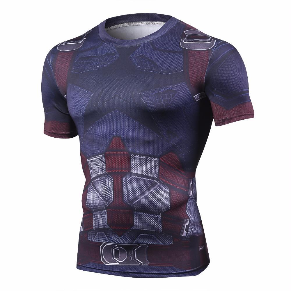 CAPTAIN AMERICA Compression Short Sleeve Shirt for Men – ME SUPERHERO