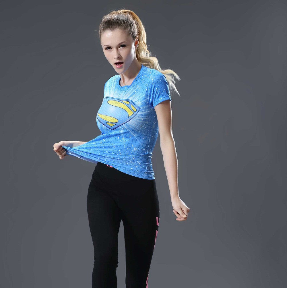 SUPERGIRL Blue Compression Shirt for Women (Short Sleeve) – ME SUPERHERO
